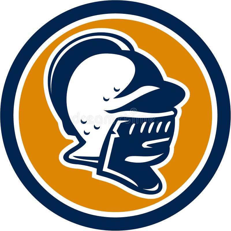 Ridder Helmet Circle Retro stock illustratie. Illustration of ridder ...