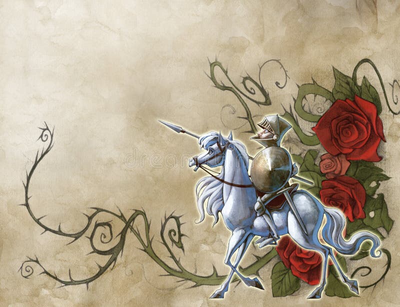 Ridder op het witte paard stock illustratie. Illustration of kleurrijk ...