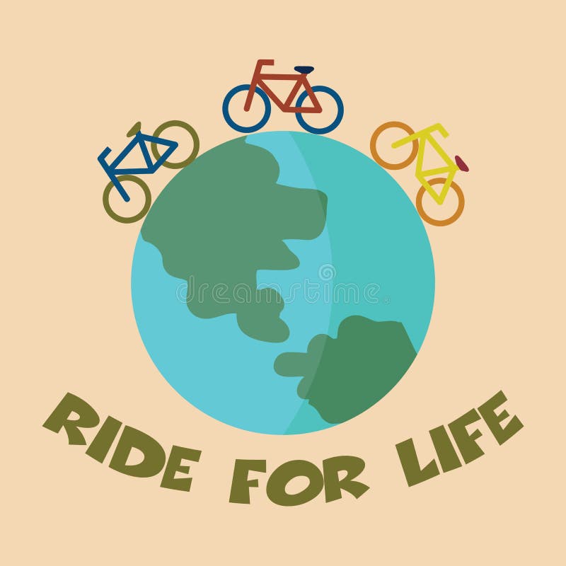 Ride for life stock vector. Illustration of ecology, pollution - 39083374