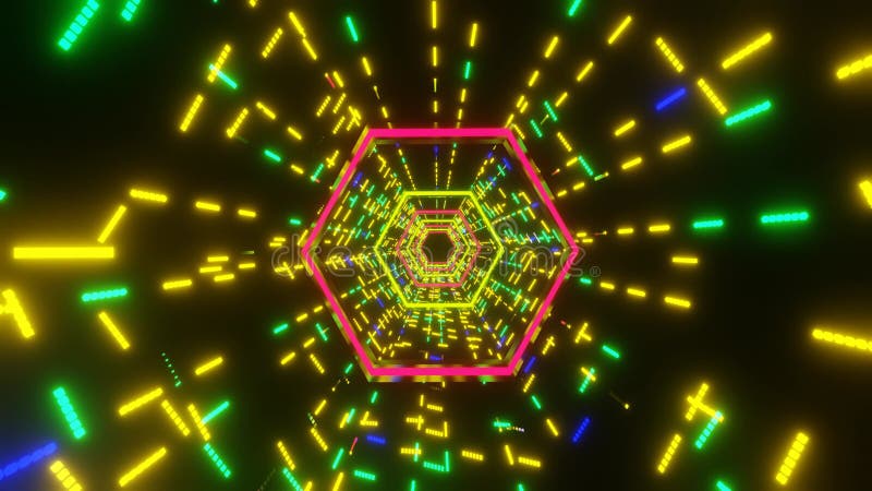 Ride through a Mesmerizing Tunnel of Neon Lights Creating a Captivating ...