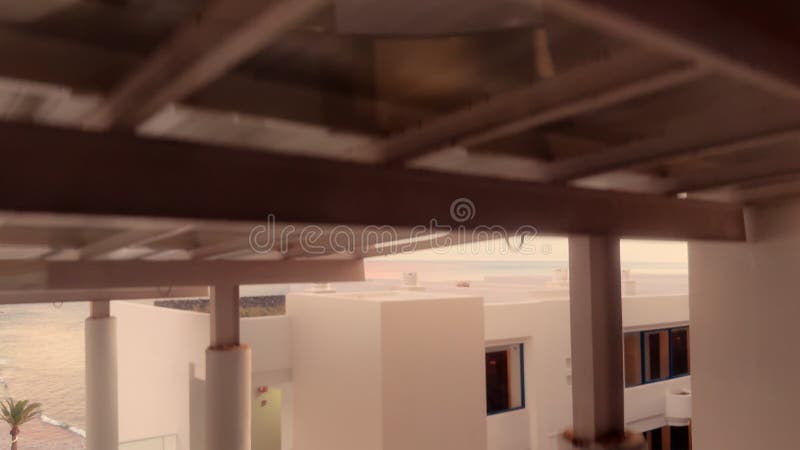 A Ride in a Modern Glass Elevator As the Camera Pans Smoothly Capturing ...