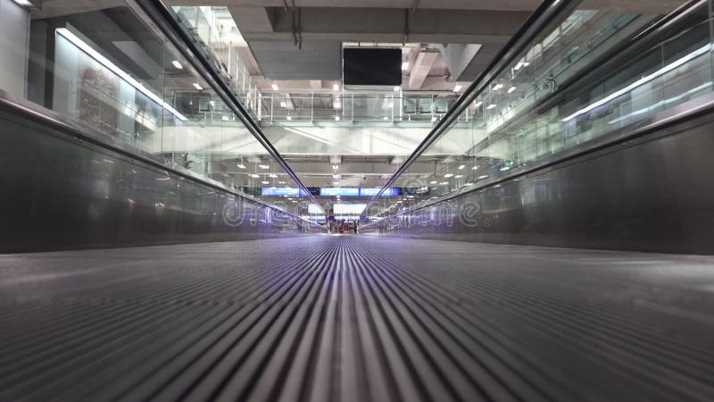 Ride on a Moving Pavement with a Change of Focus Stock Video - Video of ...