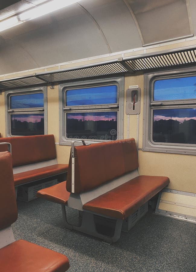 Train ride on red seats stock image. Image of vehicle - 247797777