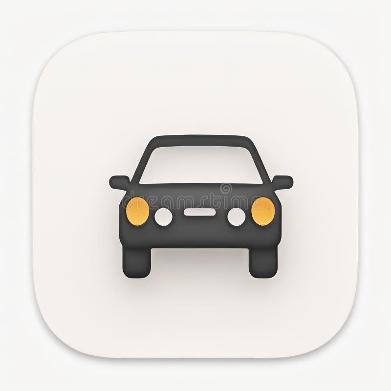 Ride Sharing App Icon Featuring a Car Stock Illustration - Illustration ...