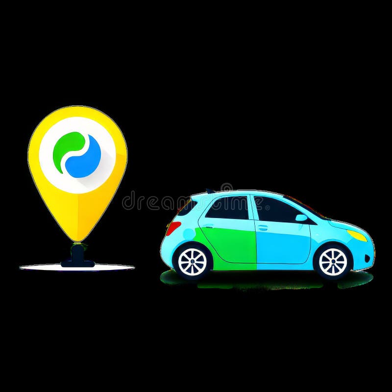 Ride Sharing App Icon Featuring a Car Stock Image - Illustration of ...