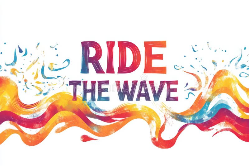 Ride the Wave Adventure Illustration Stock Illustration - Illustration ...