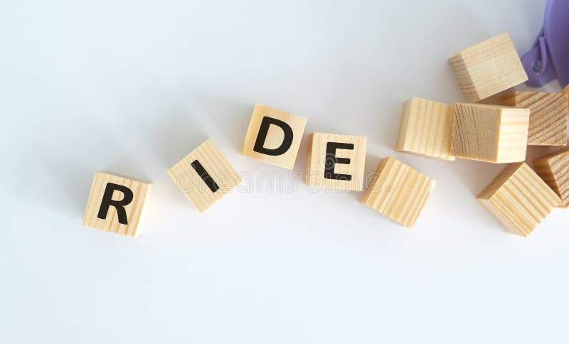 Ride Word Arranged by Blocks on White Background. Stock Photo - Image ...