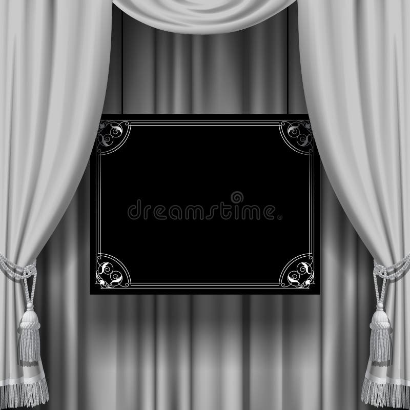 Rideau avec un signe illustration de vecteur. Illustration du élégance ...