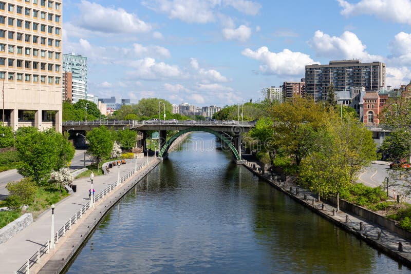 Rideau Canal in Downtown Ottawa, Canada. City View in Spring. Editorial ...