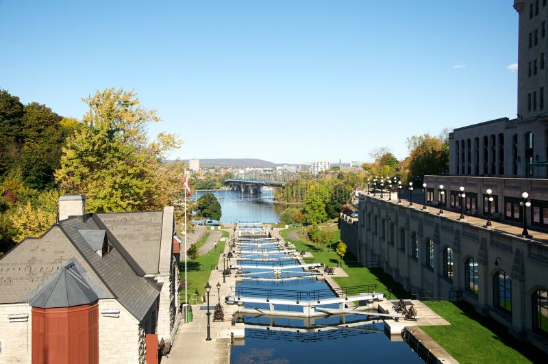 Rideau Canal Locks stock image. Image of canal, bridge - 27203861