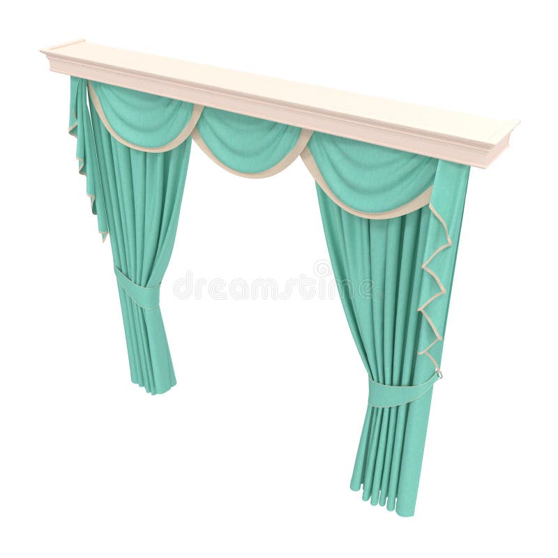 Rideau Classique D'isolement Sur Le Blanc Illustration 3D Illustration ...