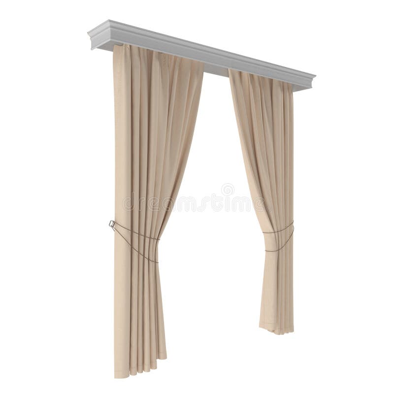 Rideau Classique D'isolement Sur Le Blanc Illustration 3D Illustration ...