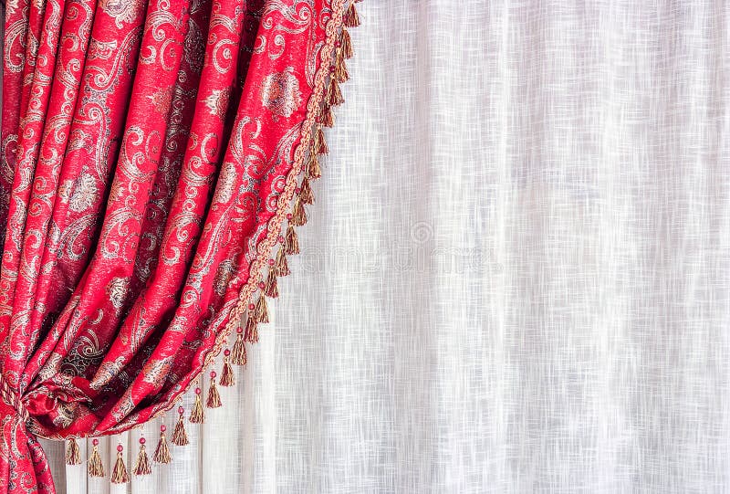 Rideau de luxe rouge photo stock. Image du conception - 50212164