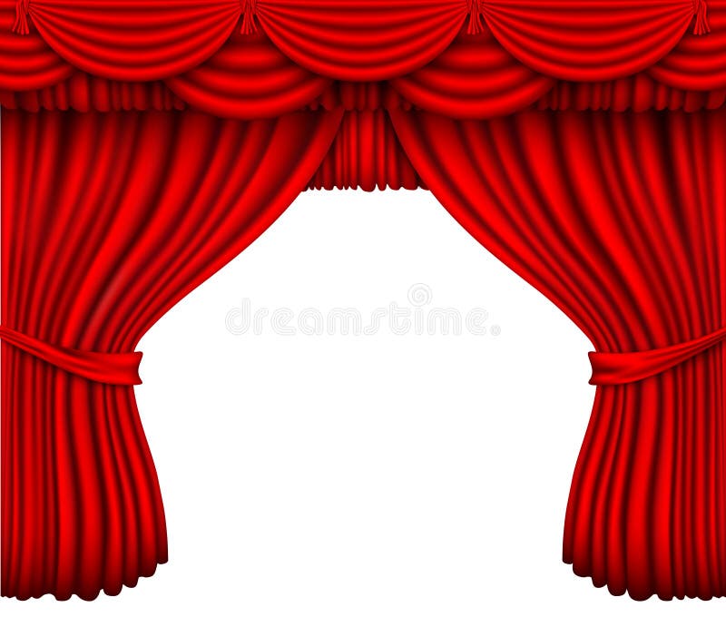 Rideau en soie rouge illustration stock. Illustration du salle - 46208167