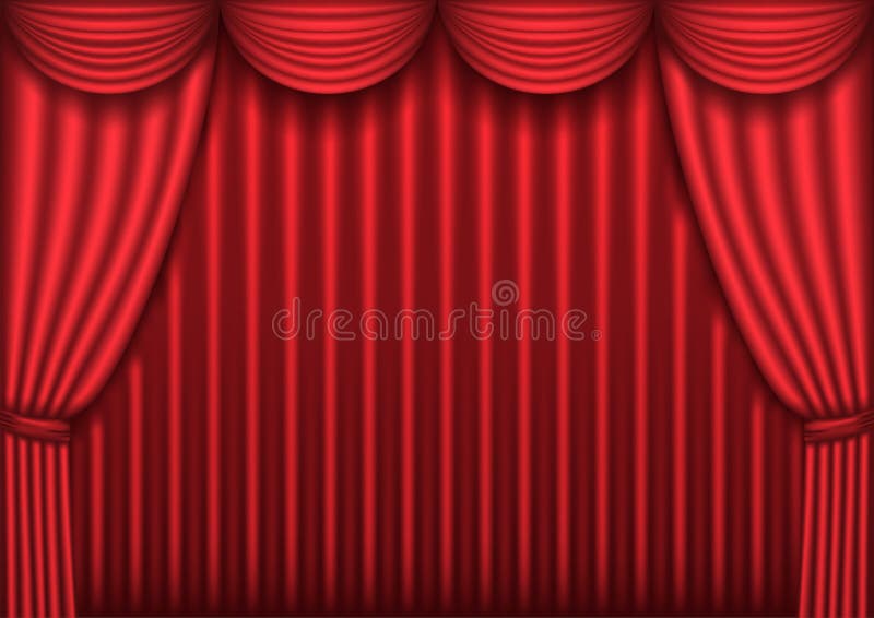 Rideau en soie rouge illustration de vecteur. Illustration du ...