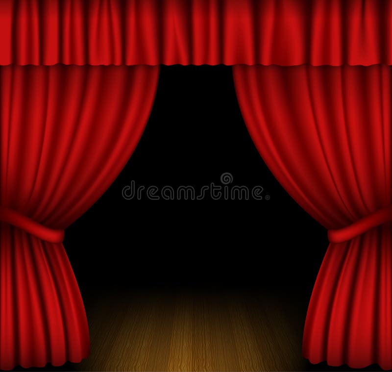 Rideau Rouge Pour Théâtre Opéra Scène Draps Illustration de Vecteur ...