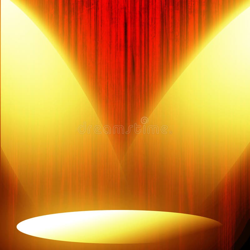 Rideau Rouge Avec Le Projecteur Illustration Stock - Illustration du ...