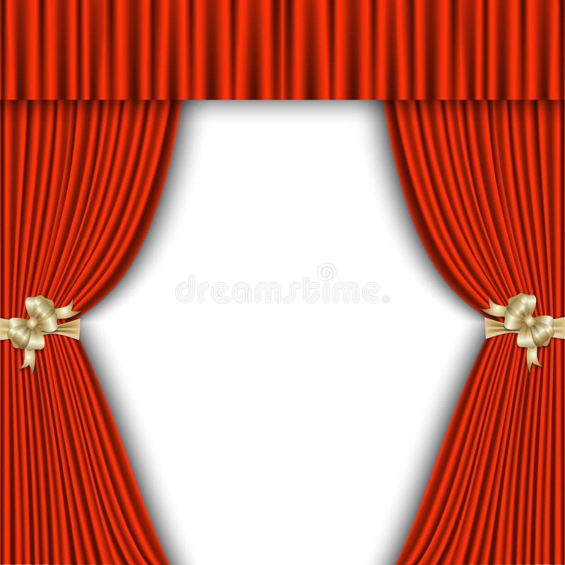 Rideau Rouge Avec Un Fond Blanc Illustration de Vecteur - Illustration ...