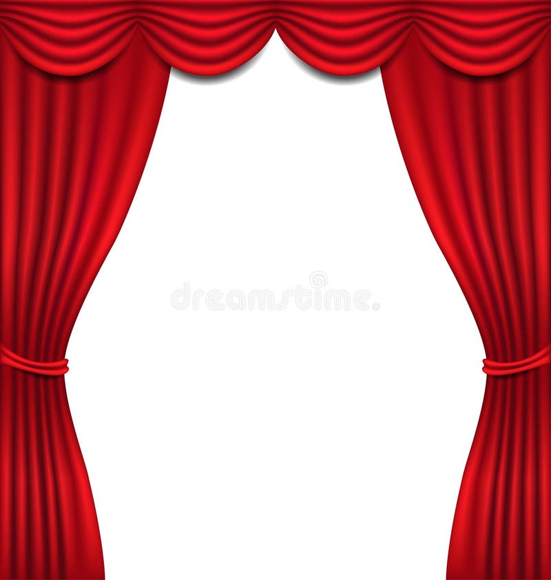 Rideau Rouge De Luxe Sur Le Fond Blanc Illustration de Vecteur ...