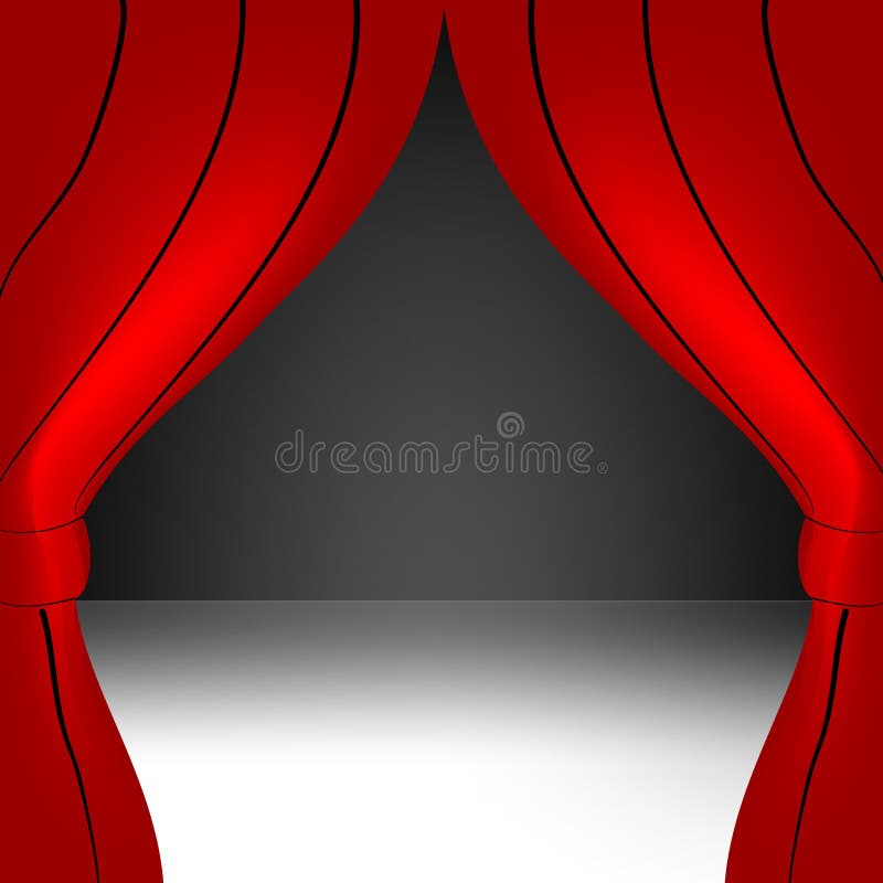 Rideau rouge ouvert illustration de vecteur. Illustration du mode ...