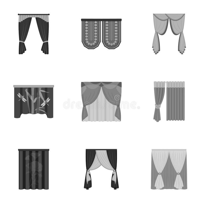 Rideaux illustration de vecteur. Illustration du camaïeu - 101135875
