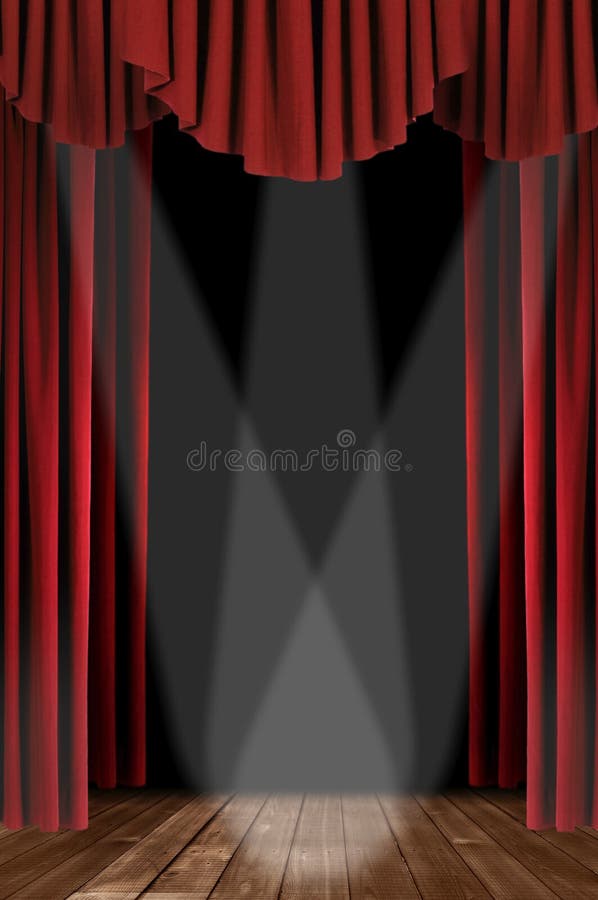 Rideaux drapés en théâtre illustration stock. Illustration du rouge ...