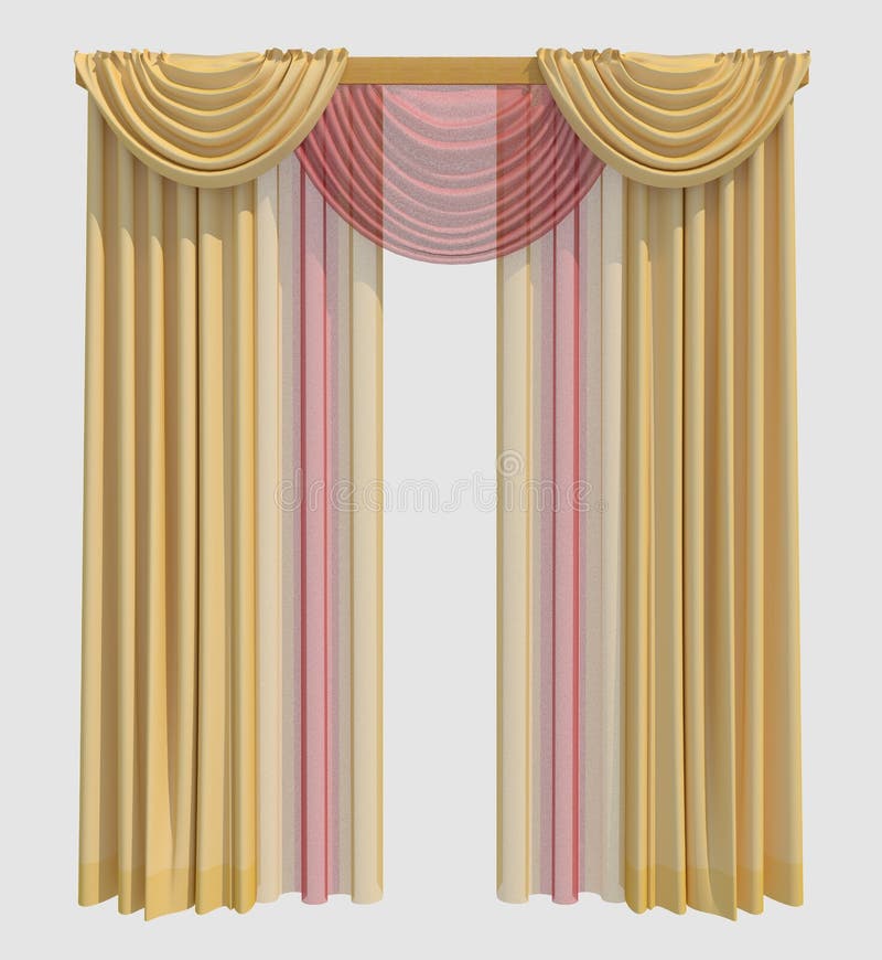 Rideaux En Illustration 3d Sur Le Fond Blanc Illustration Stock ...