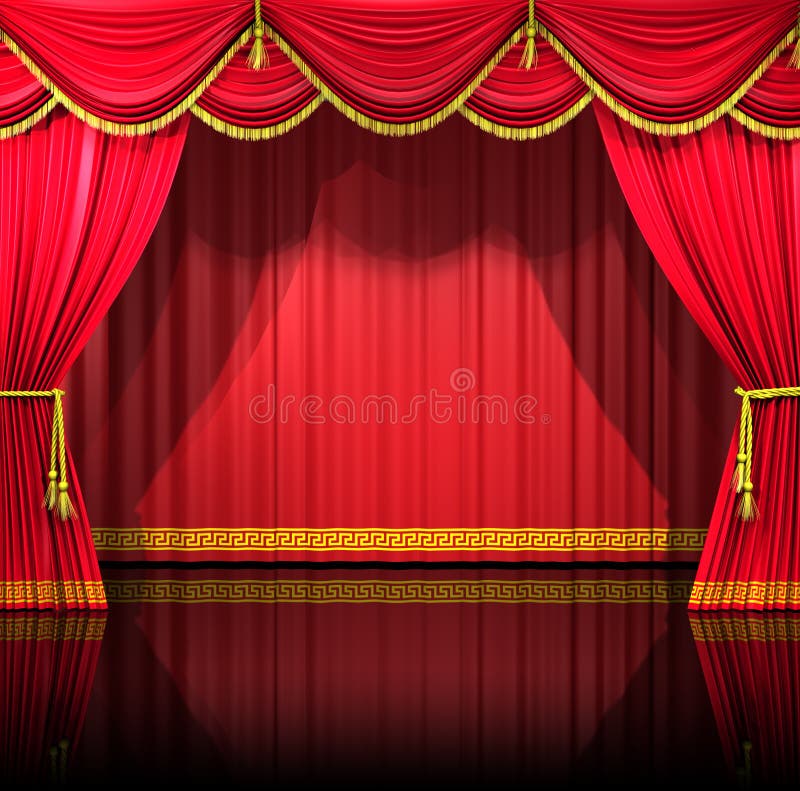 Affiche De Cirque Avec L'étape Et Les Rideaux Rouges Illustration de ...