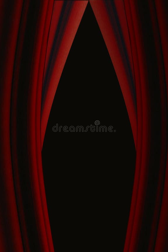 Rideaux ouverts en rouge illustration stock. Illustration du drape ...