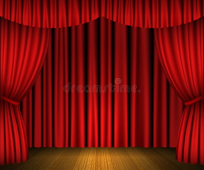 Rideaux rouges illustration de vecteur. Illustration du concert - 50638390