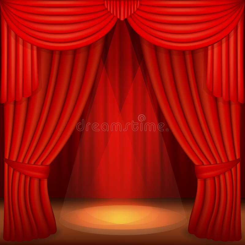 Velours de rouge de rideau illustration stock. Illustration du ...