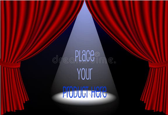 Rideaux Rouges Avec Projecteur Illustration de Vecteur - Illustration ...