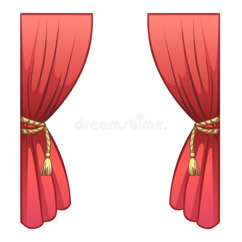 Rideaux Rouges En Bande Dessinée Illustration Stock - Illustration du ...