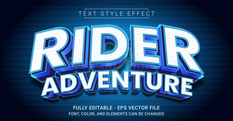 Rider Adventure Text Style Effect. Editable Graphic Text Template Stock ...