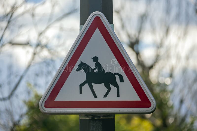 104 Horse Rider Warning Road Sign Stock Photos - Free & Royalty-Free ...