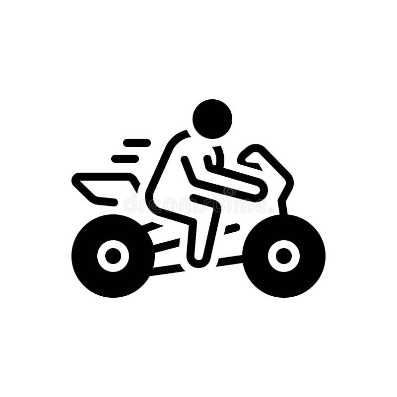Black Solid Icon for Rider, Plunger and Motorcycle Stock Vector ...