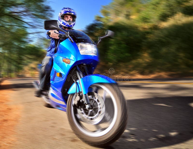 Abstract Slow Motion, Biker Riding Motorbike Stock Photo - Image of ...
