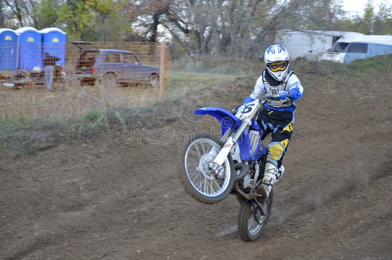 Rider on a Motorcycle Rides on the Rear Wheel Editorial Photo - Image ...