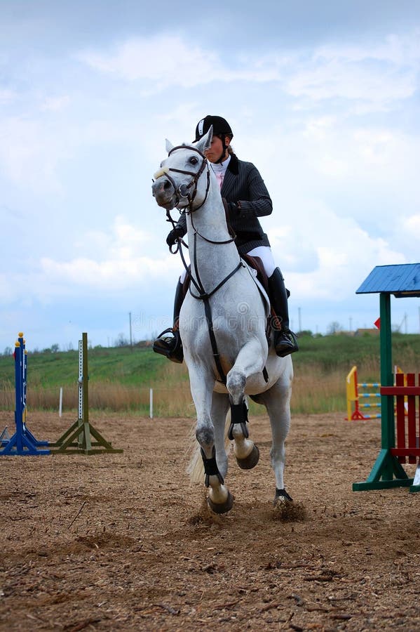 Horseback riding lesson stock image. Image of rails, children - 5286353