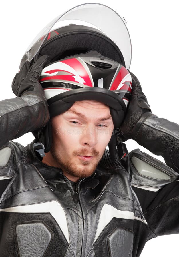 Rider pulling helmet out stock photo. Image of expressive - 20022938