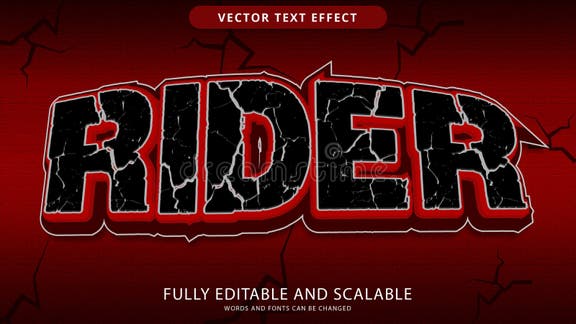 Rider Text Effect Editable Eps File Stock Vector - Illustration of ...