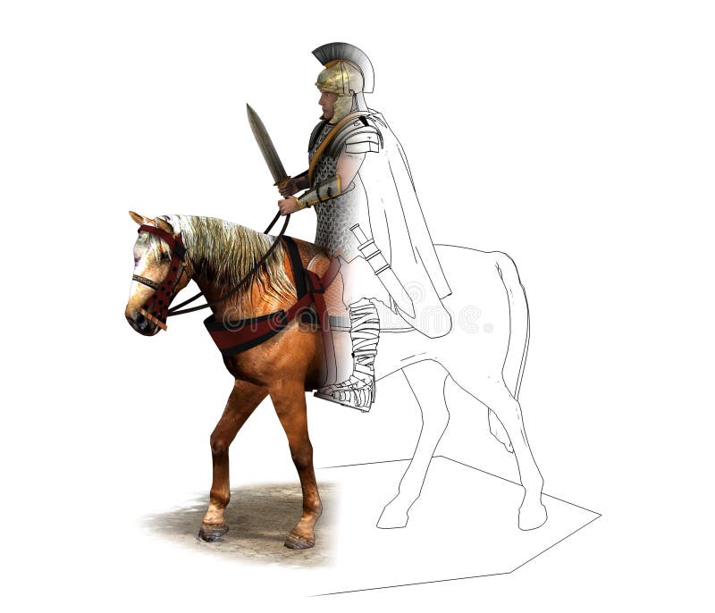 Rider, Warrior on Horseback, 3D Illustration Stock Illustration ...