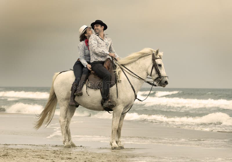 Riders and horses stock image. Image of couple, holidays - 165722453