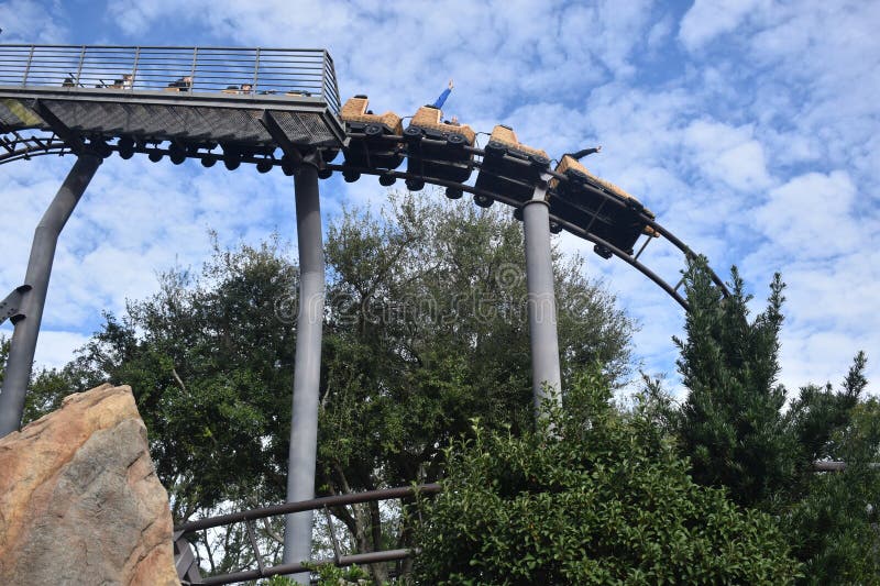 Riders on a Moving Rollercoaster Stock Image - Image of tree, riders ...