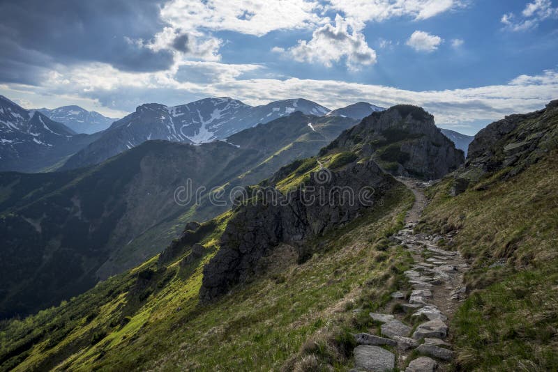Ridge Hiking Trail in the Tatra Mountains. Red Peaks Area Stock Photo ...
