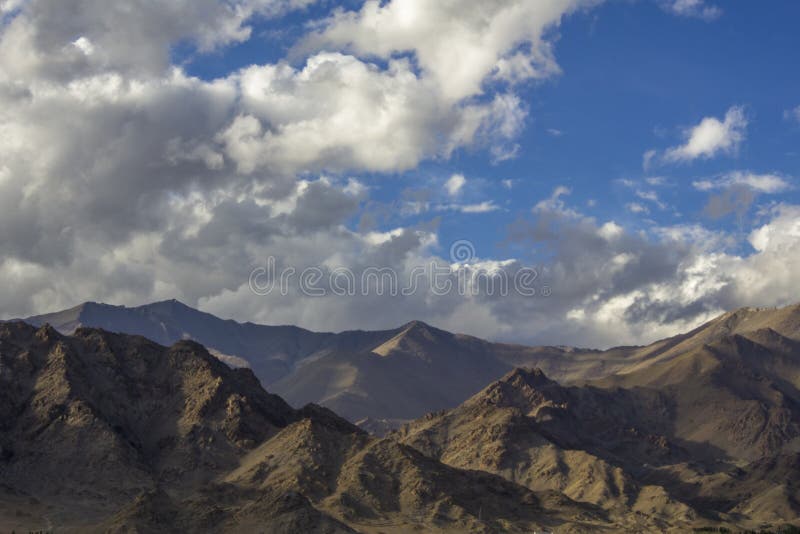 Ridge of the Himalayan Desert Mountains in the Evening Stock Image ...