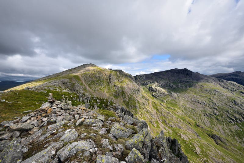The Ridge Line from Slide Side To Scafell Pike Stock Photo - Image of ...