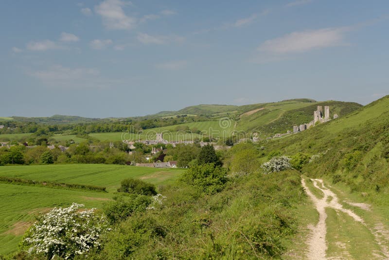 Ridge Path Above Corfe Castle Stock Image - Image of dorset, outdoors ...