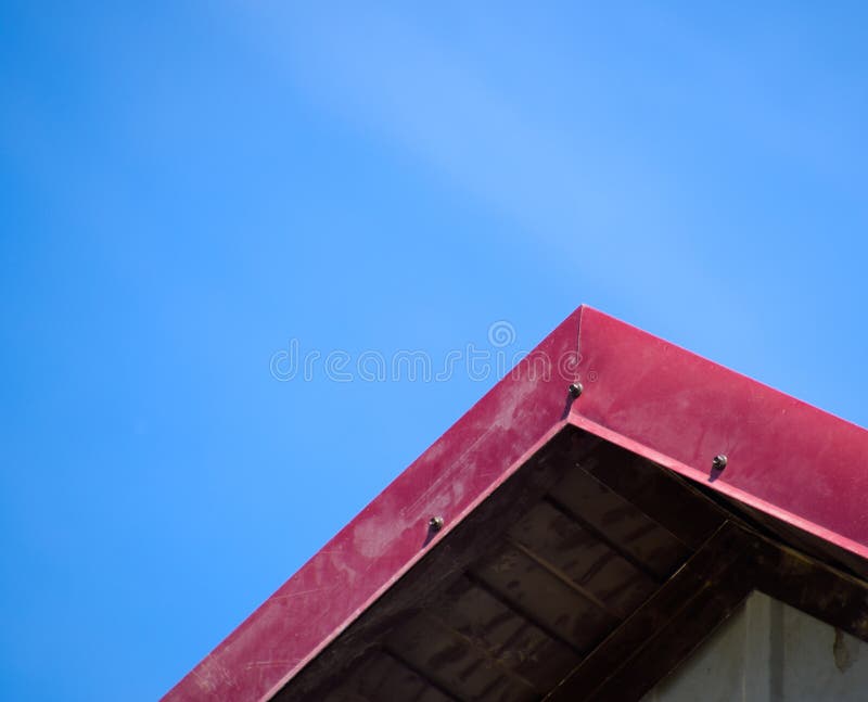 Ridge of the Roof, Sheathed with Red Metal Stock Image - Image of ...