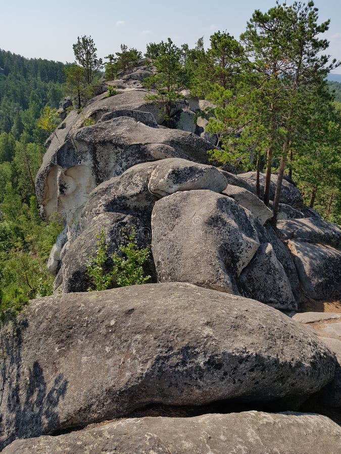 Ridge of Stone Granite Rocks Stock Image - Image of environment, legs ...